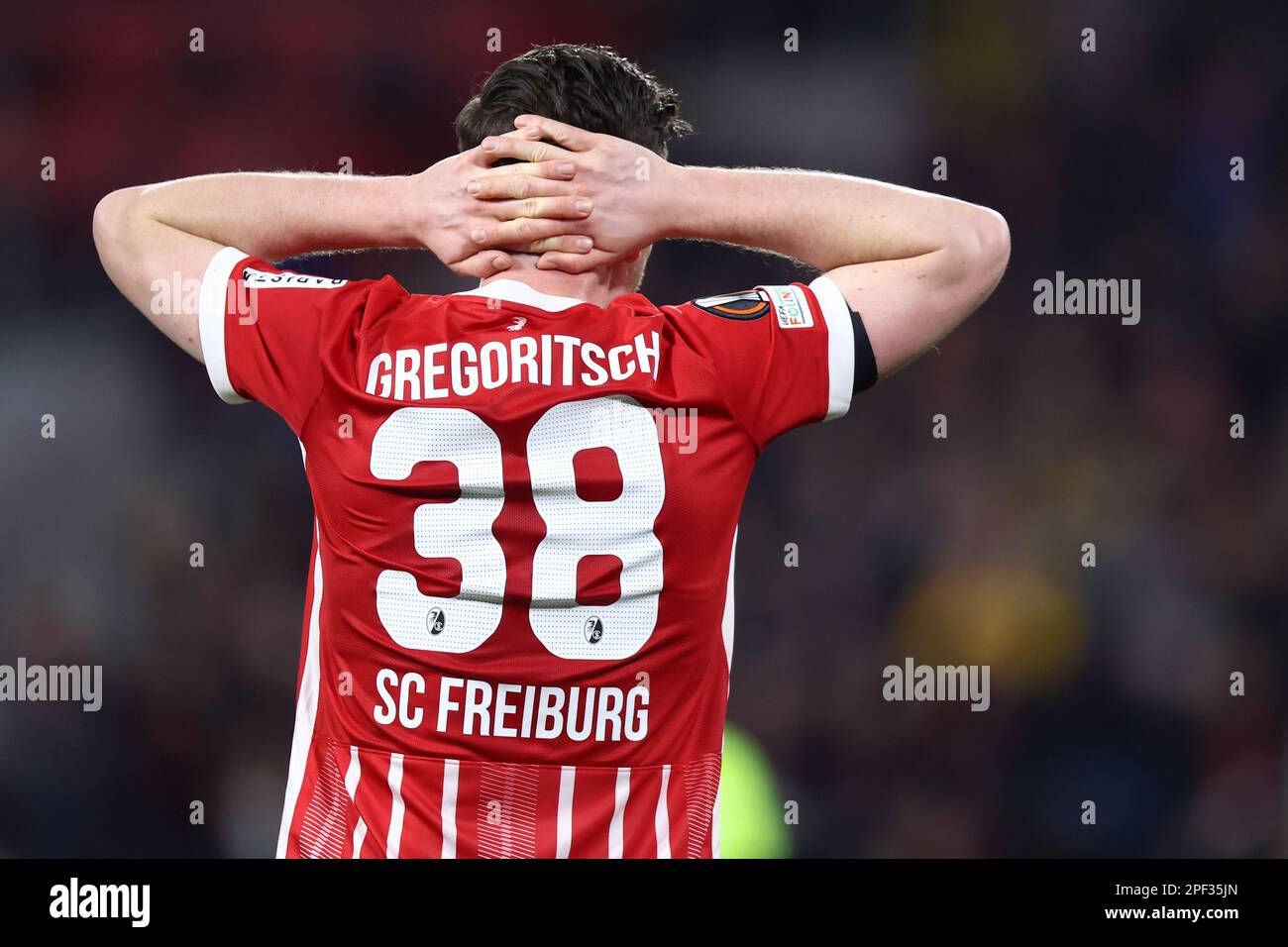 Michael Gregoritsch of Sc Freiburg looks dejected during the Uefa ...