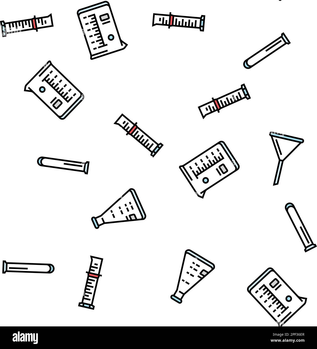 chemical glassware laboratory vector seamless pattern Stock Vector ...