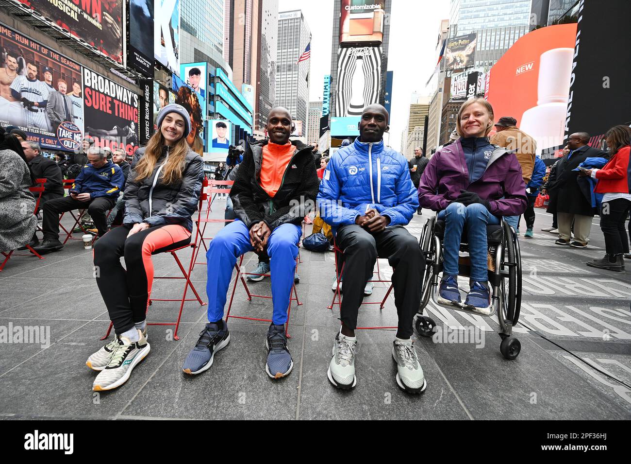 New York, USA. 16th Mar, 2023. Professional athletes (l-r) two-time ...
