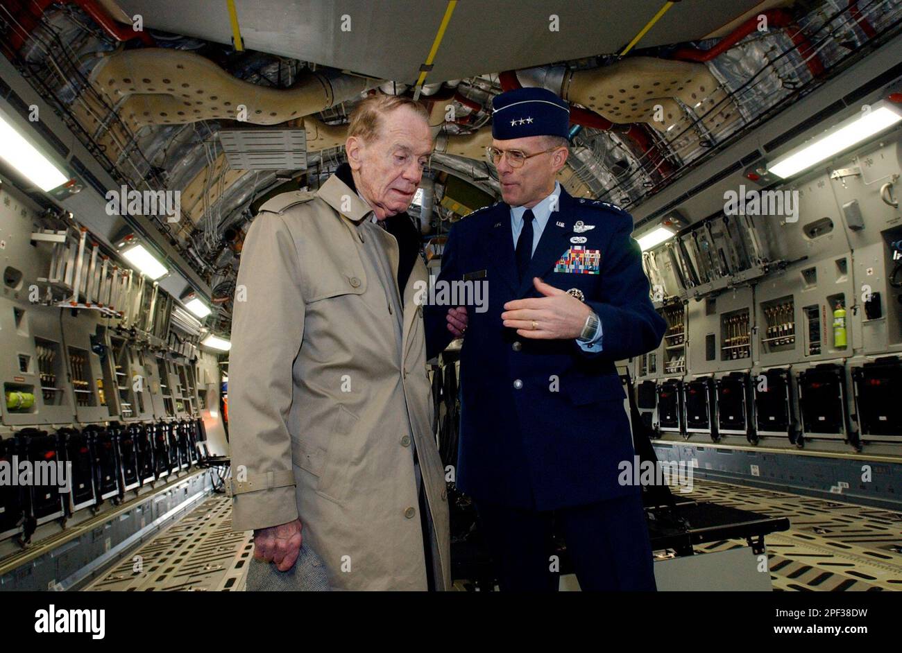 Retired U.S. Rep. G.V. "Sonny" Montgomery, left, listens as U.S. Air ...