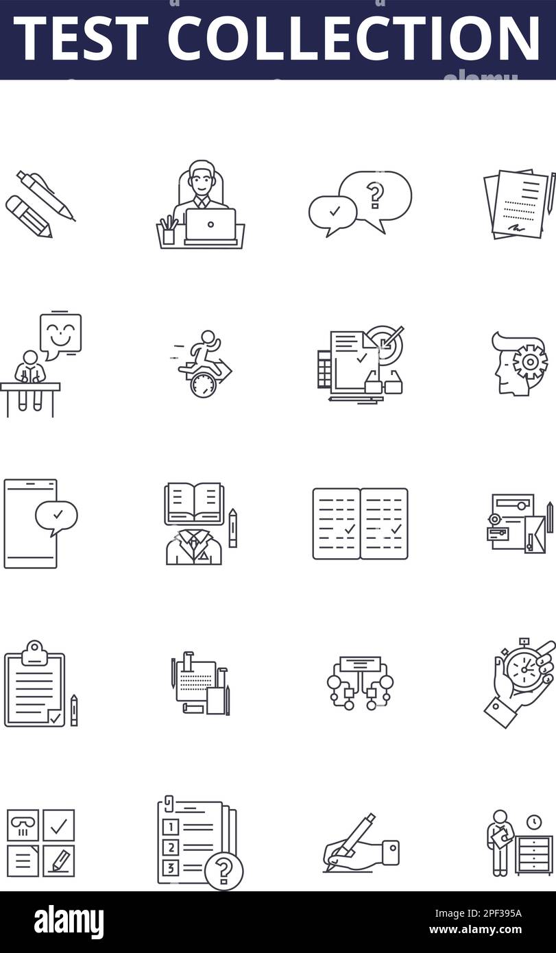 Test Collection Line Vector Icons And Signs Collection Assortment