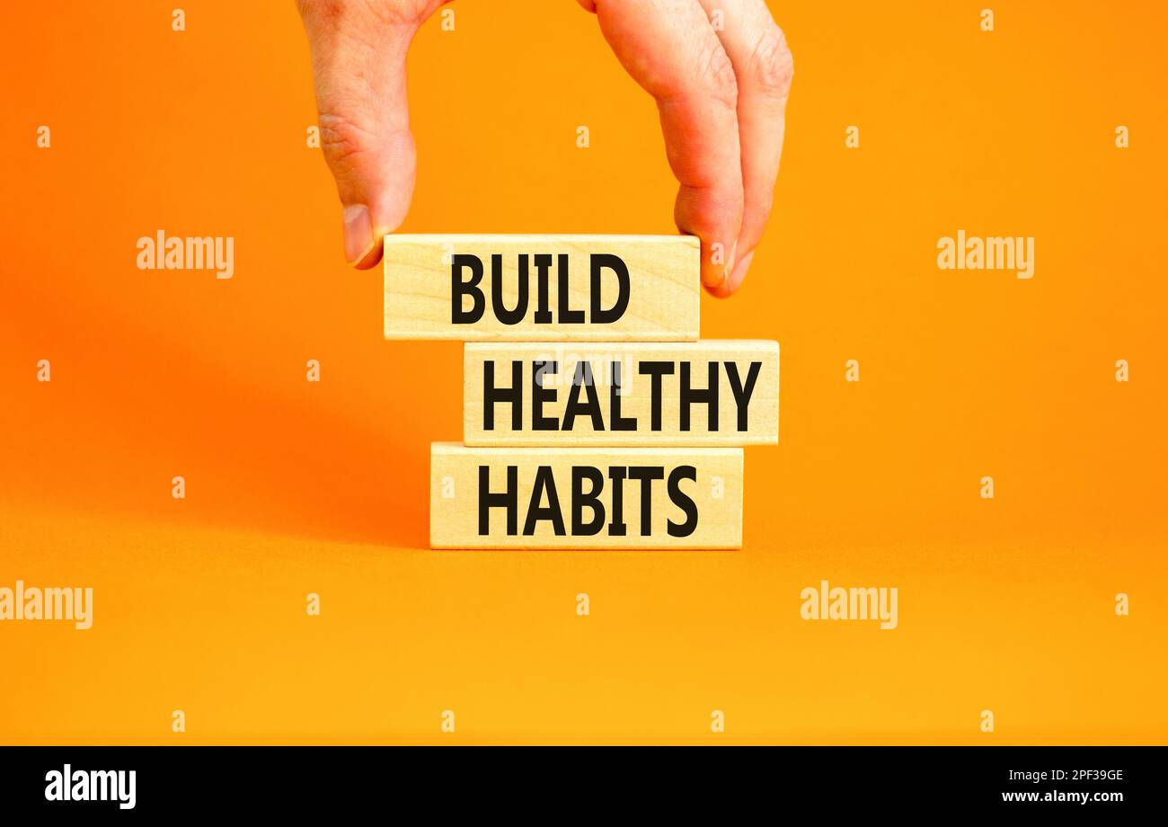 Motivation and Build healthy habits symbol. Concept words Build healthy ...