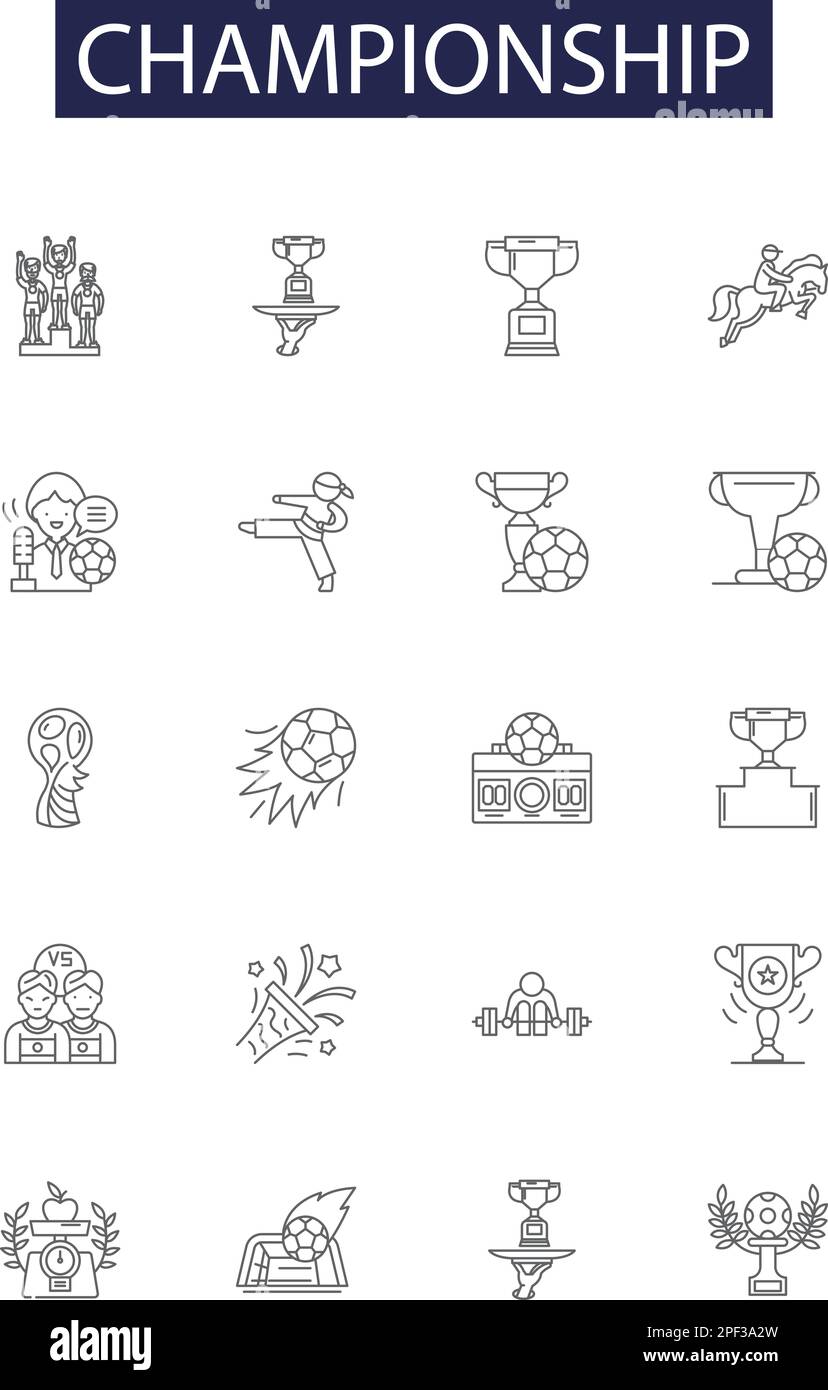 Championship line vector icons and signs. Competition, Trophy, Title ...