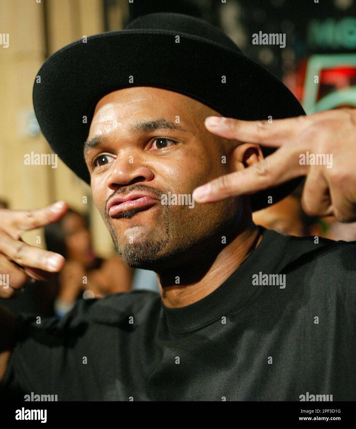 Rapper Daryl McDaniels of Run-DMC speaks to the media on the red carpet ...