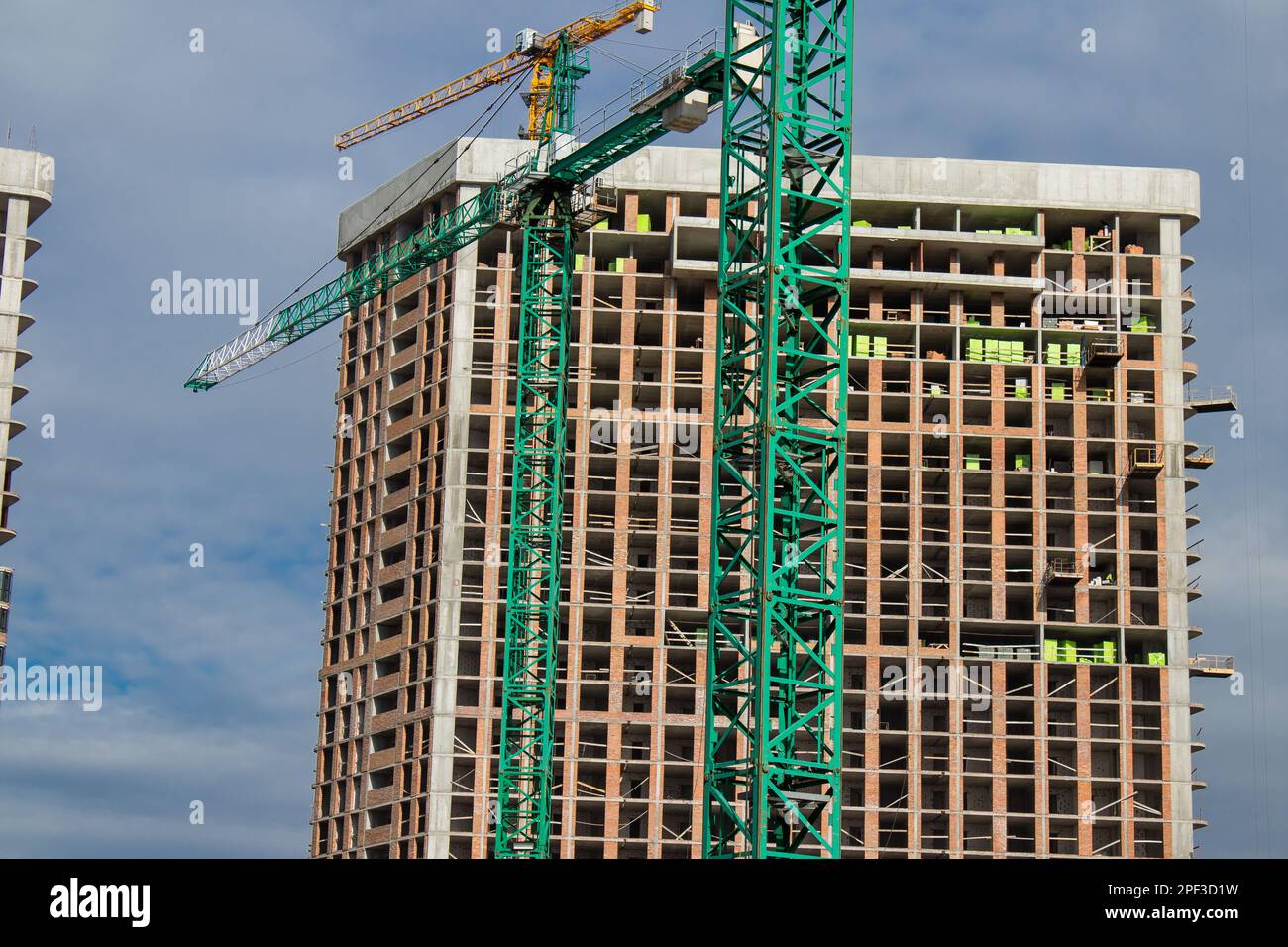 Modern buildings in the city of Kyiv, capital of Ukraine during an air ...