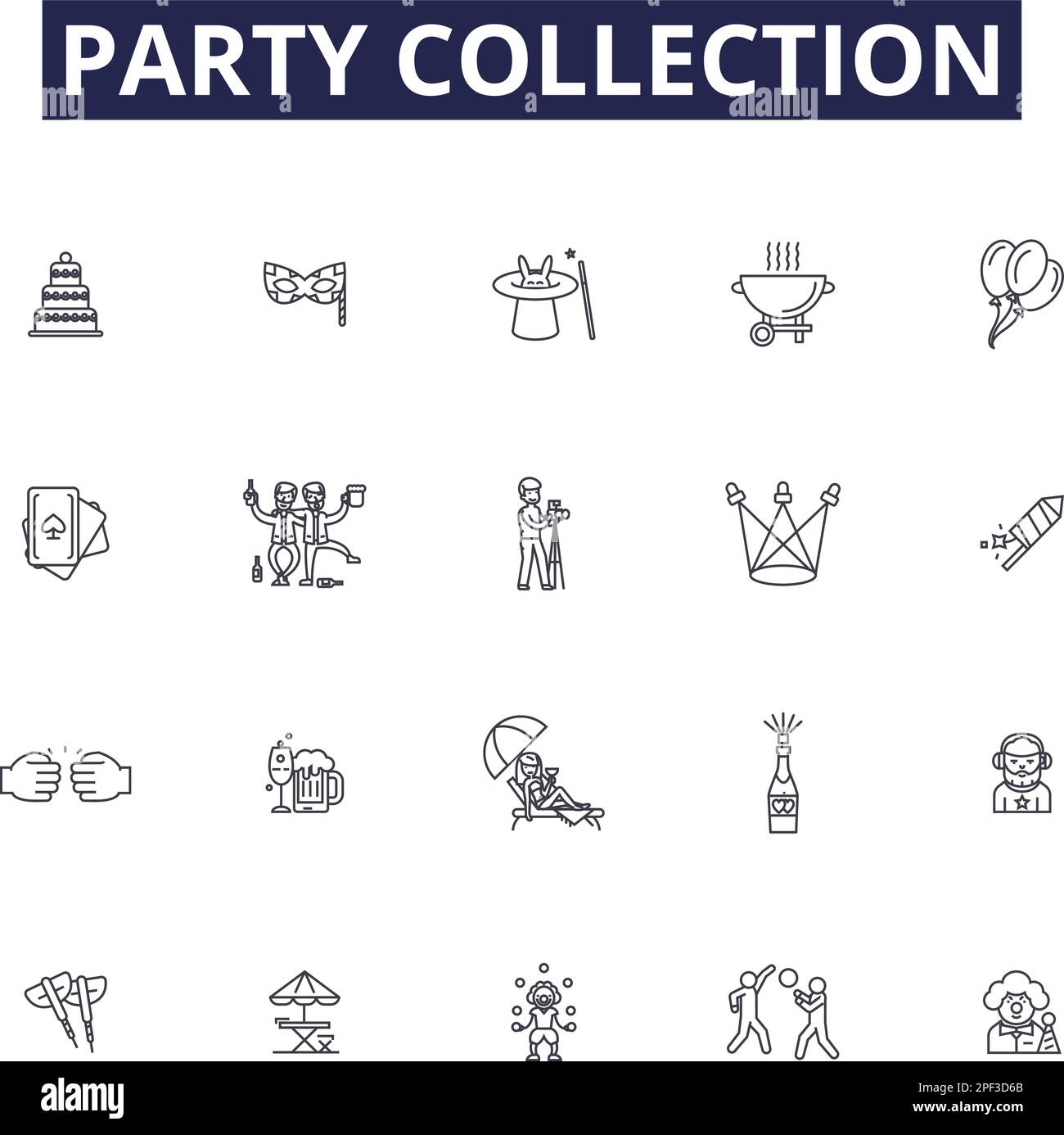 Party collection line vector icons and signs. Collection, Event, Gather ...