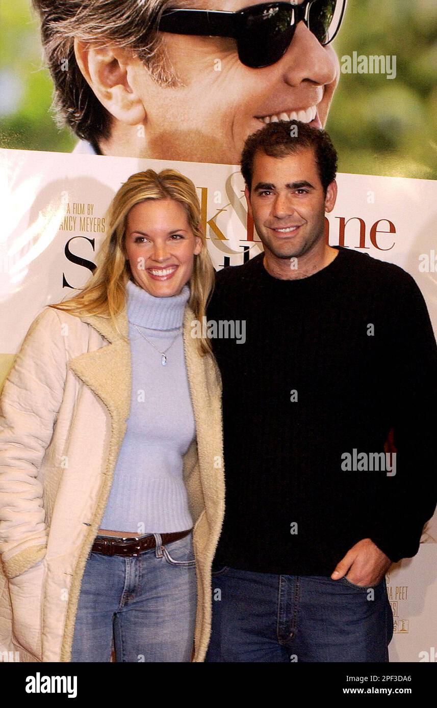 Tennis player Pete Sampras, right, and his wife, Bridget, arrive for ...