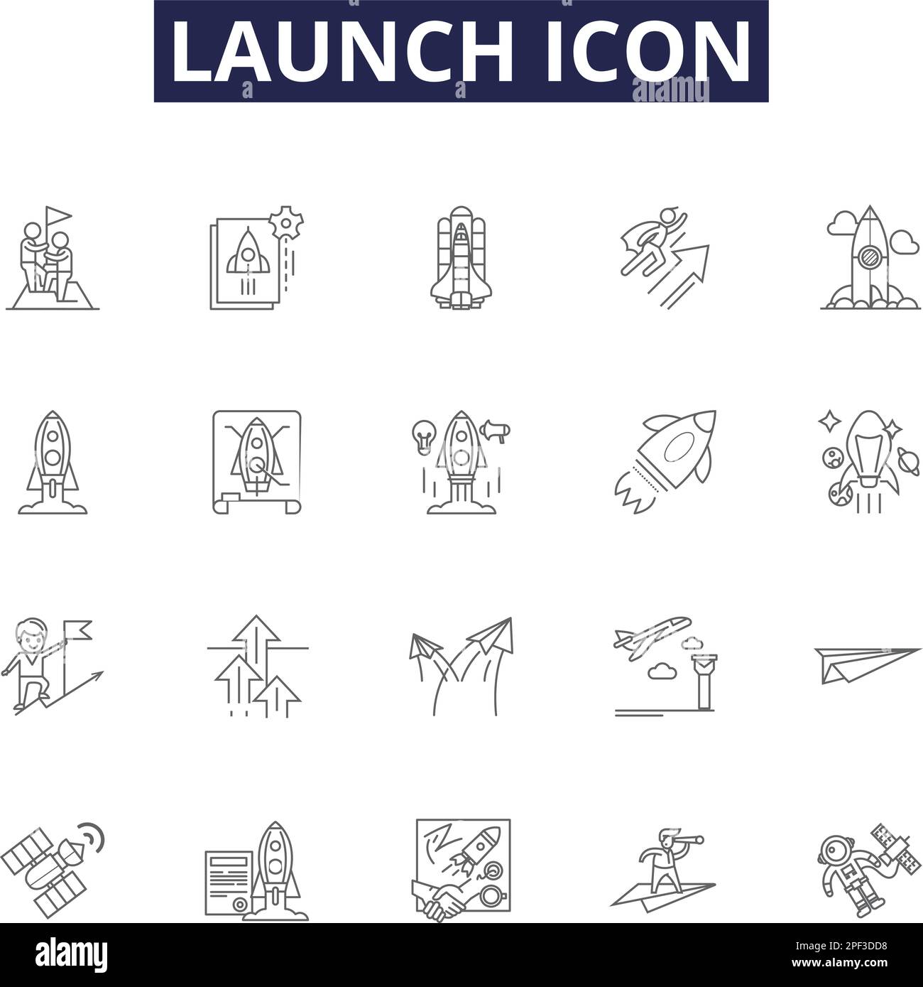Launch icon line vector icons and signs. Icon, Button, Symbol, Image ...