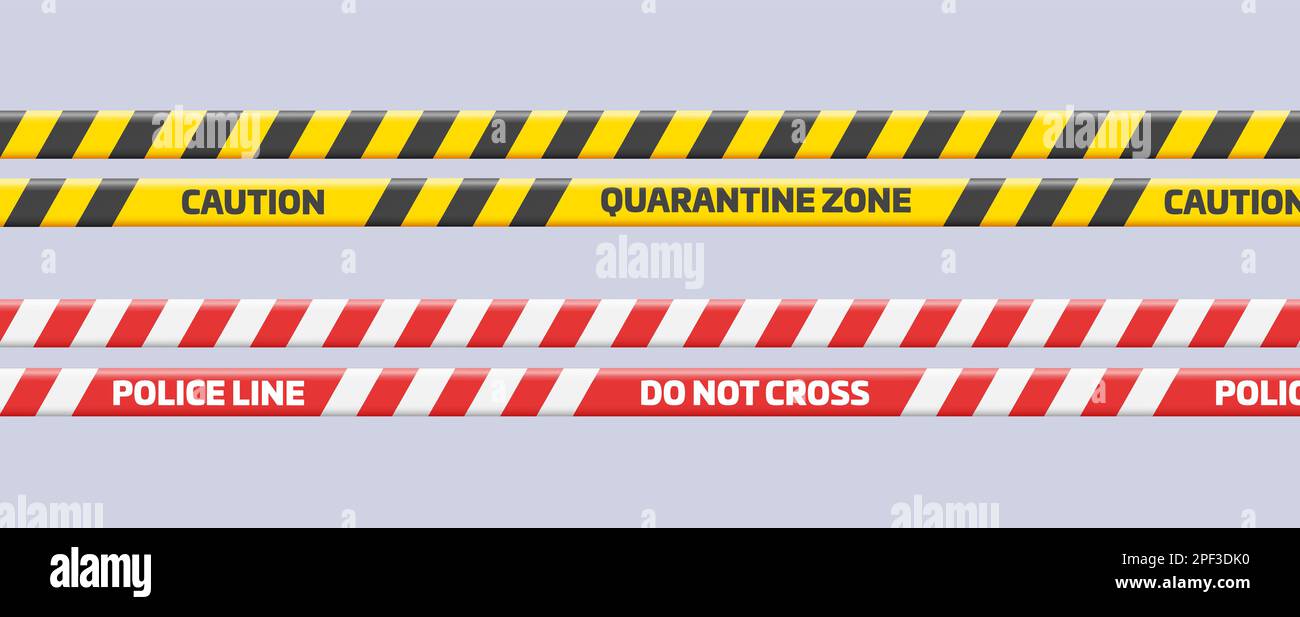 Caution and danger tapes. Warning tape. Black white and yellow or red ...