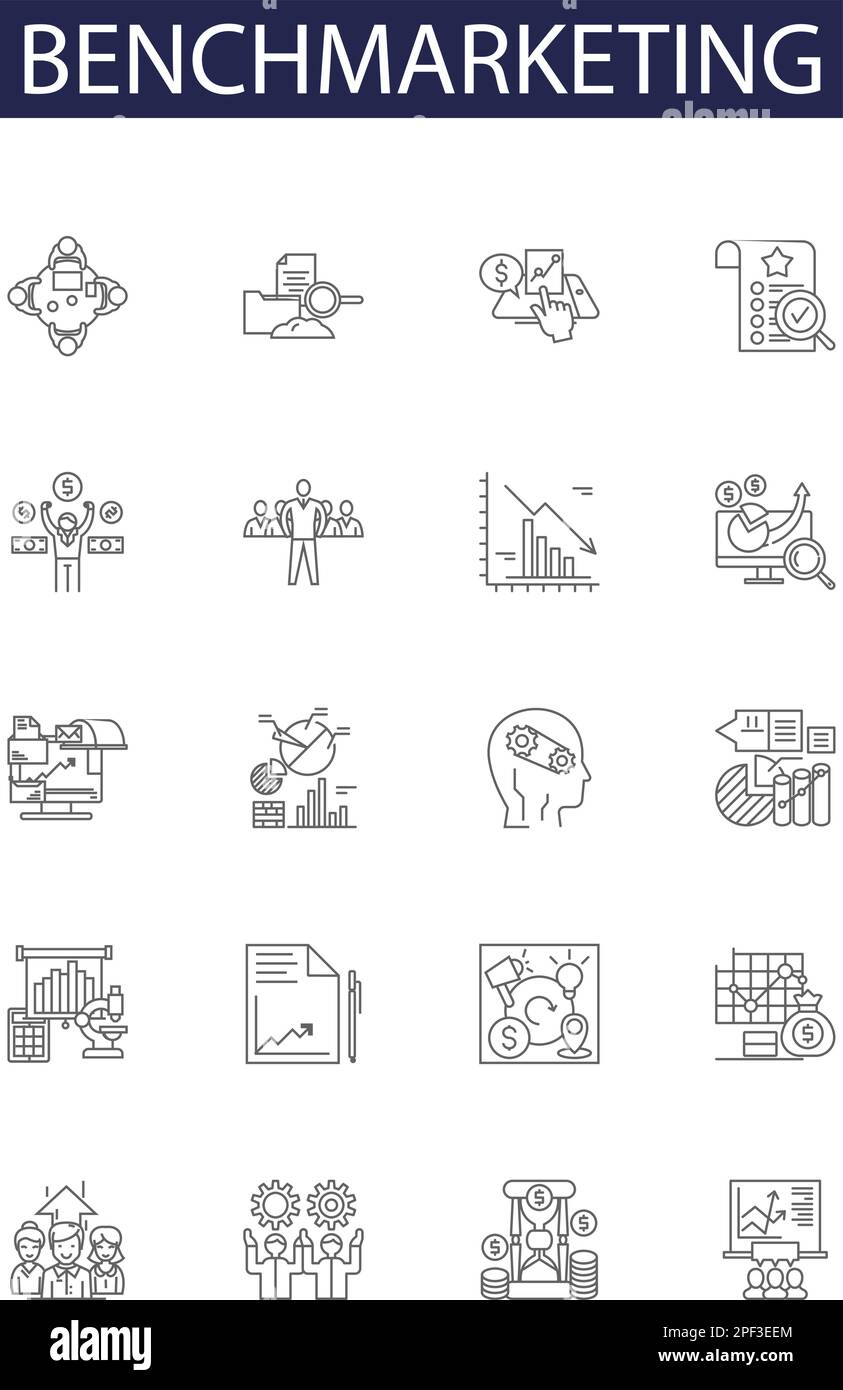 Benchmarketing line vector icons and signs. Competitor, Analysis ...