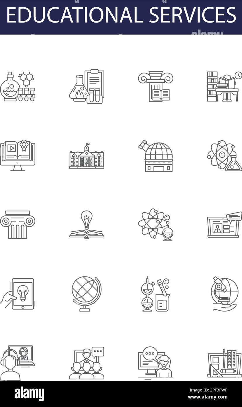 Educational services line vector icons and signs. Teaching, Coaching ...