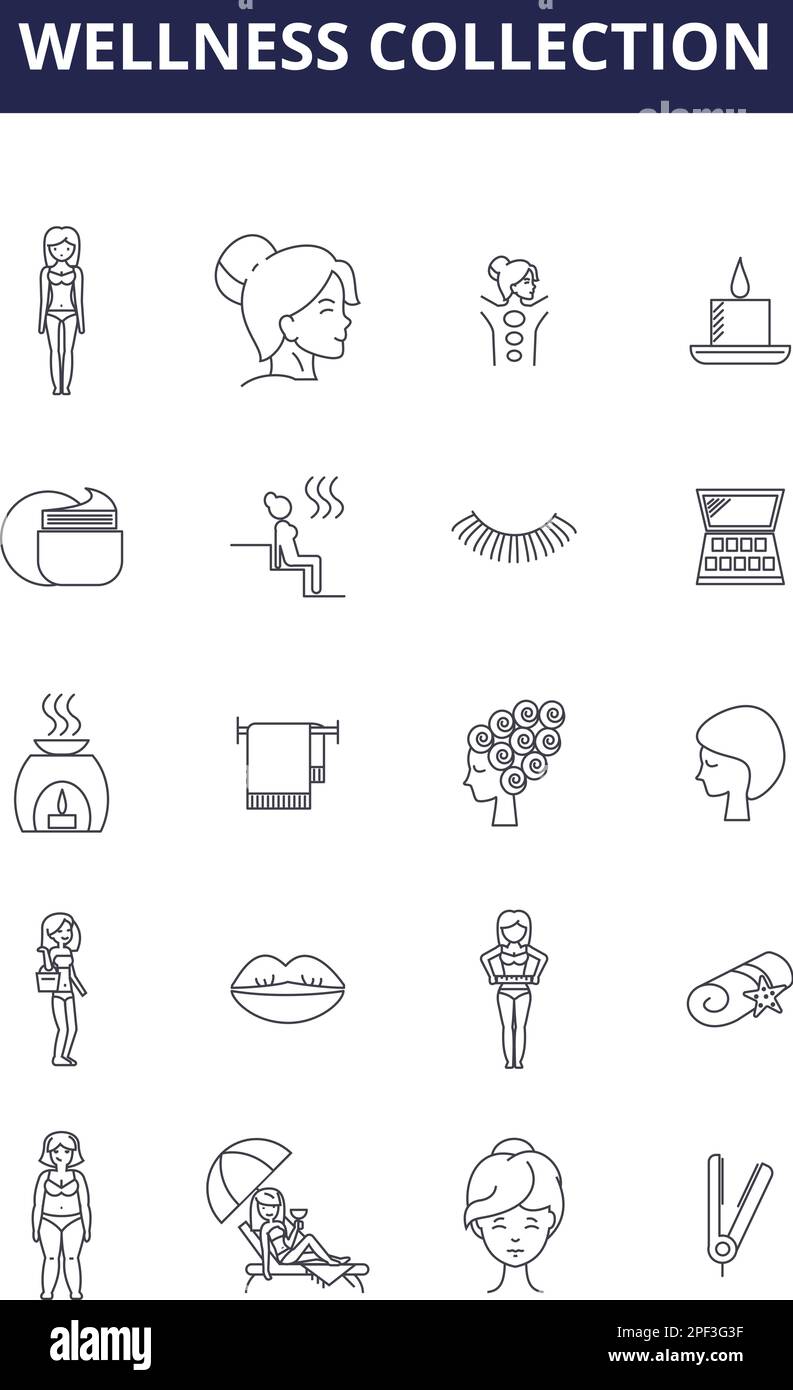 Wellness collection line vector icons and signs. Collection, Health ...