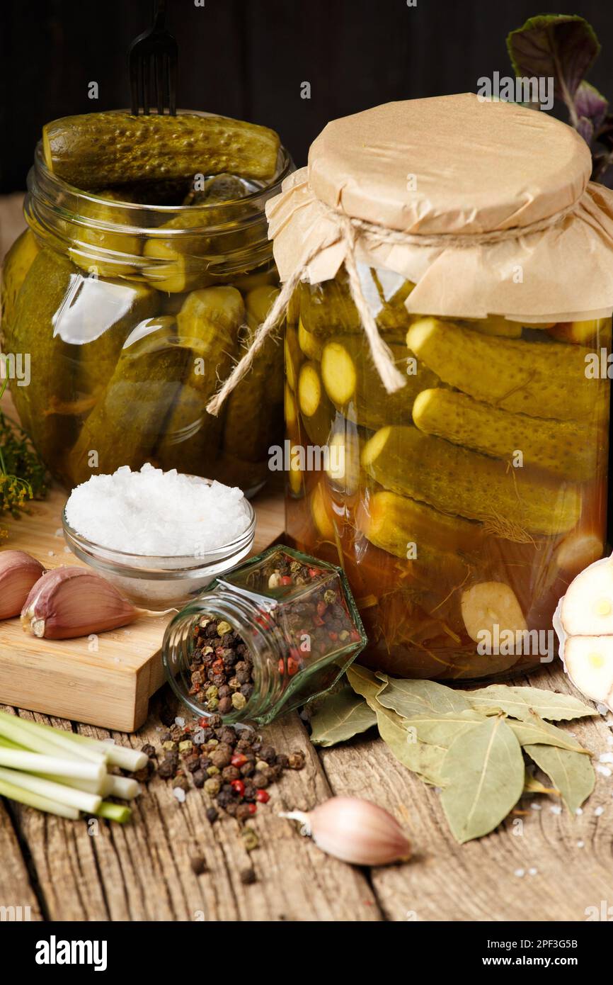 Cucumber pickle garlic dill hi-res stock photography and images - Alamy