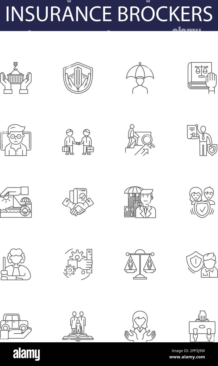 Insurance brockers line vector icons and signs. home, real, brocker ...