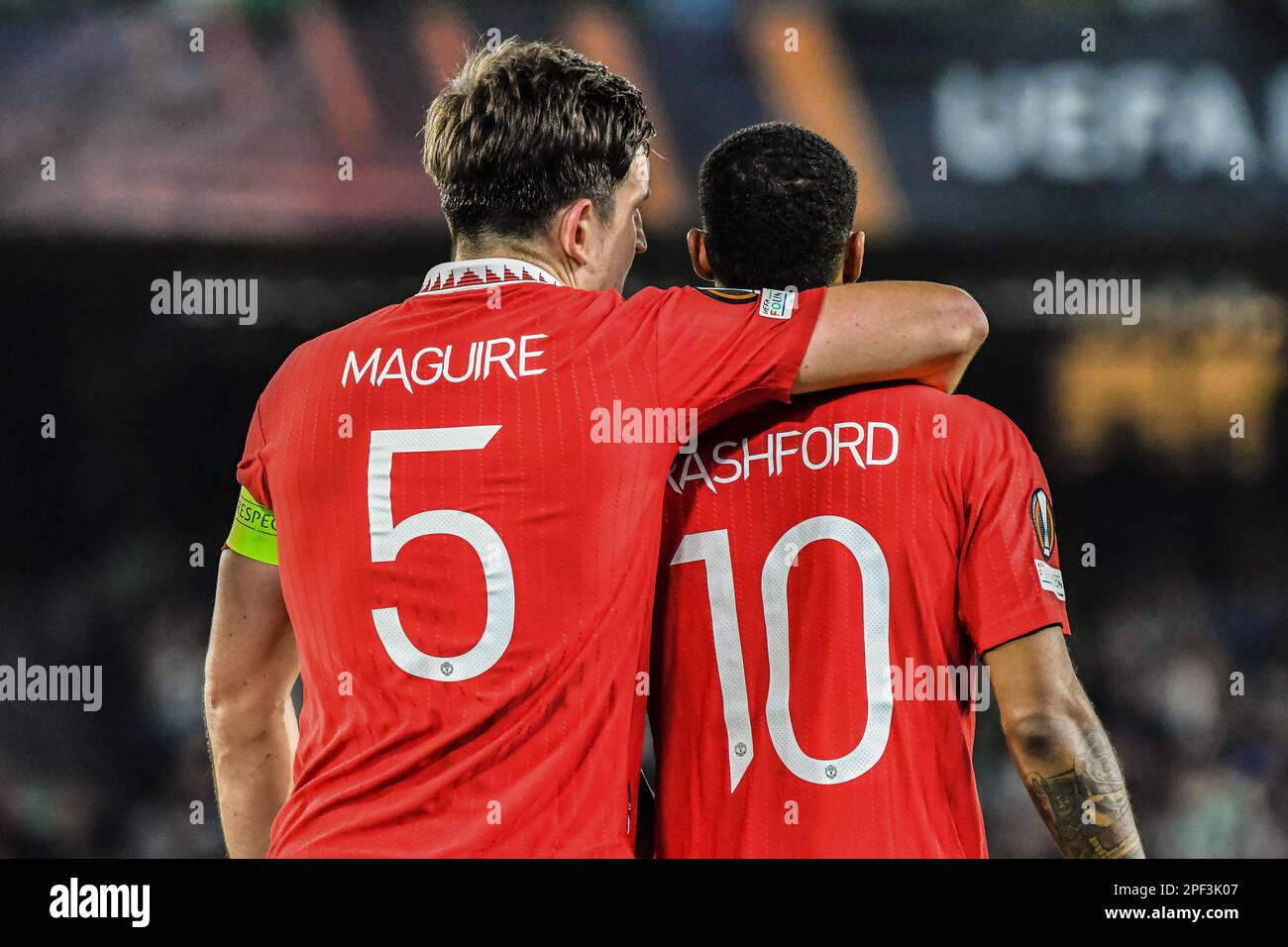 Marcus Rashford celebrates his goal against Real Betis Balompie during ...