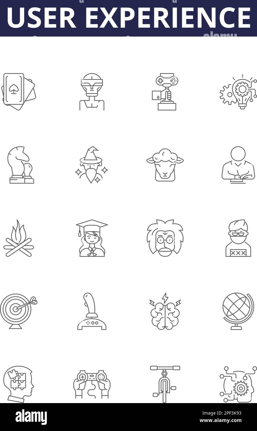 User experience line vector icons and signs. Interaction, Accessibility ... User experience line vector icons and signs. Interaction, Accessibility ...