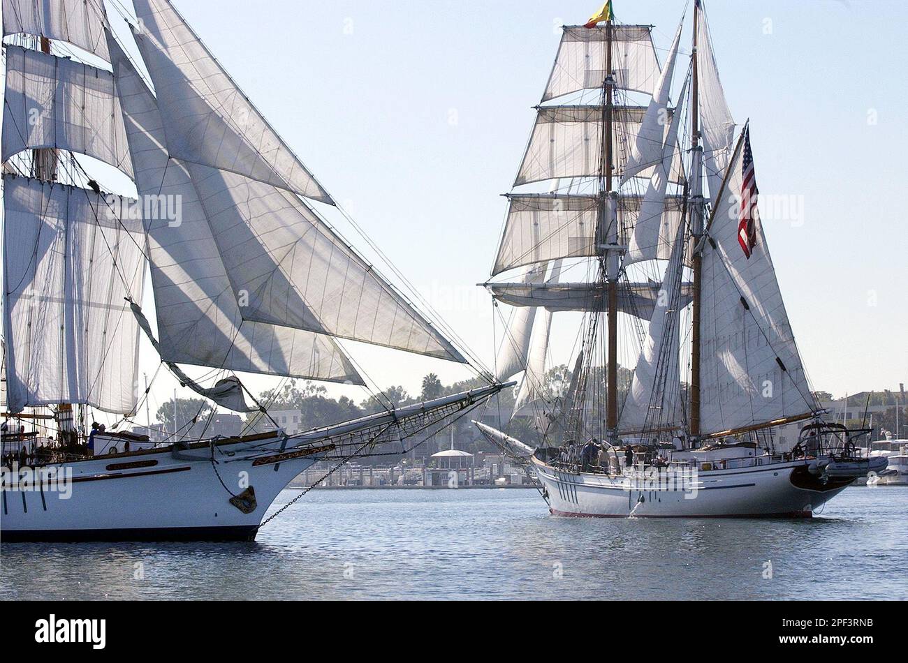 The city of Los Angeles tall ships Exy Johnson, left, and the Irving ...