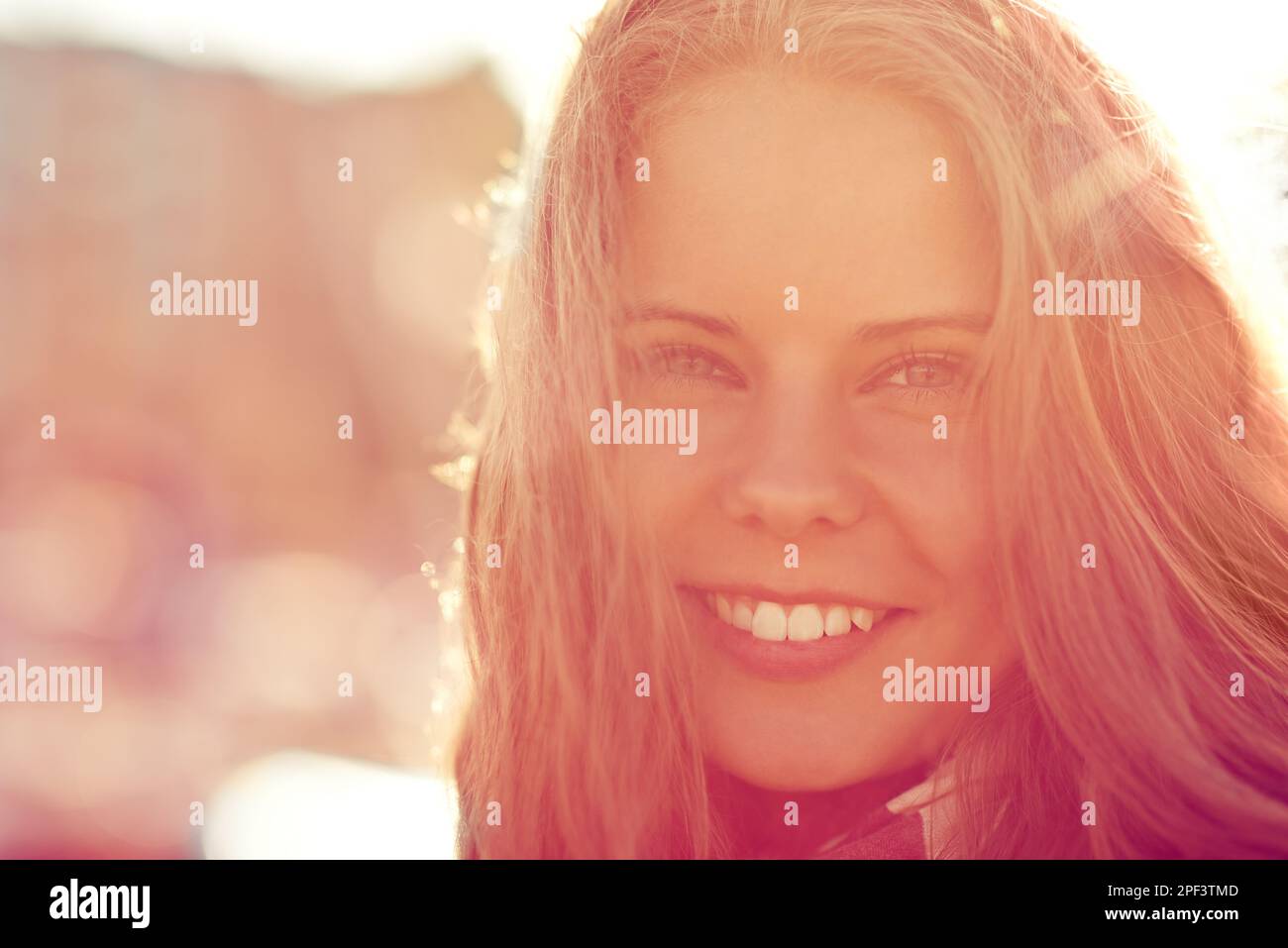 Shes beautiful. Portrait of a beautiful woman standing outside Stock ...
