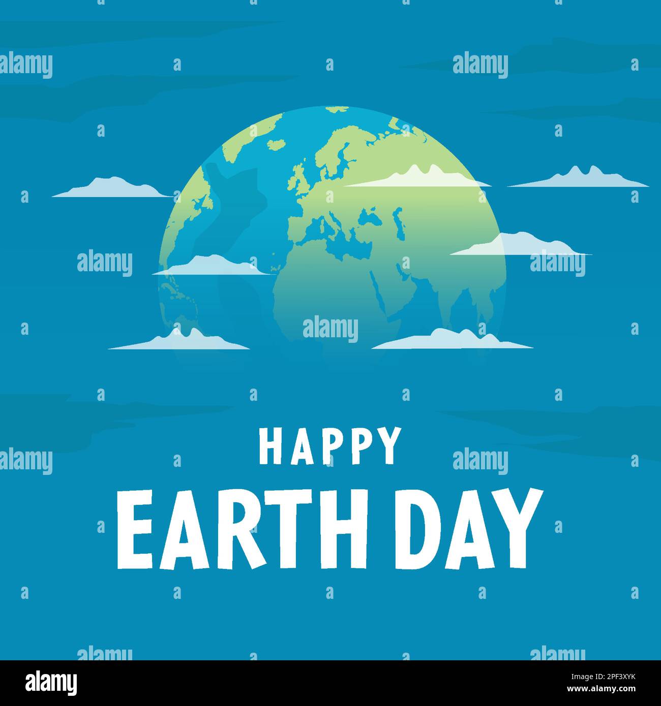 happy earth day greeting card illustration in flat style Stock Vector ...