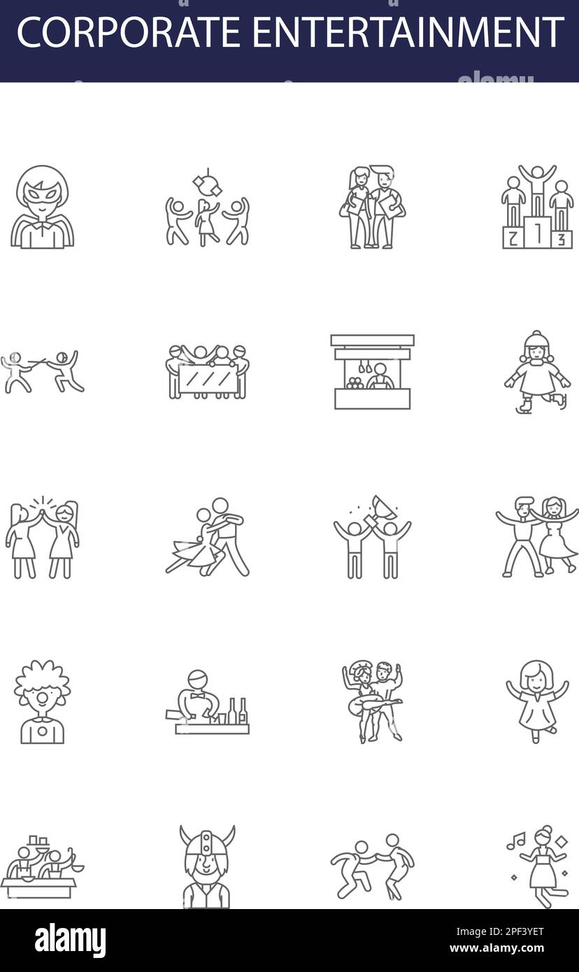 Corporate entertainment line vector icons and signs. Corporate, Events ...