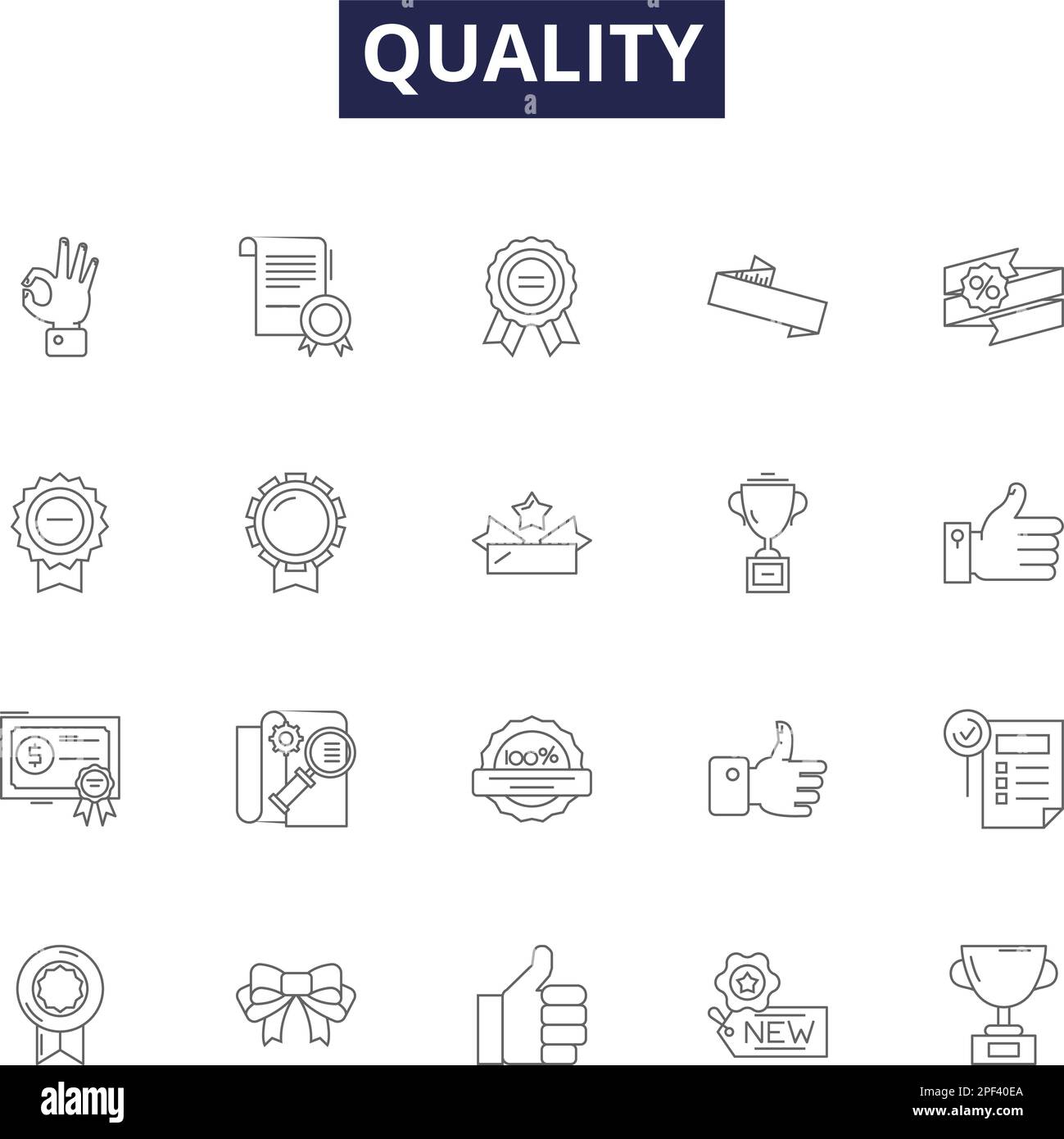 Quality line vector icons and signs. business, guarantee, certificate ...