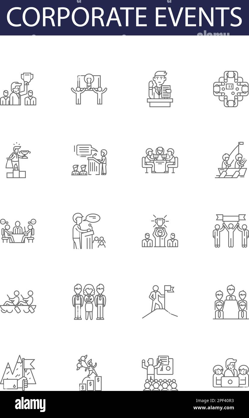 Corporate events line vector icons and signs. Events, Conference ...