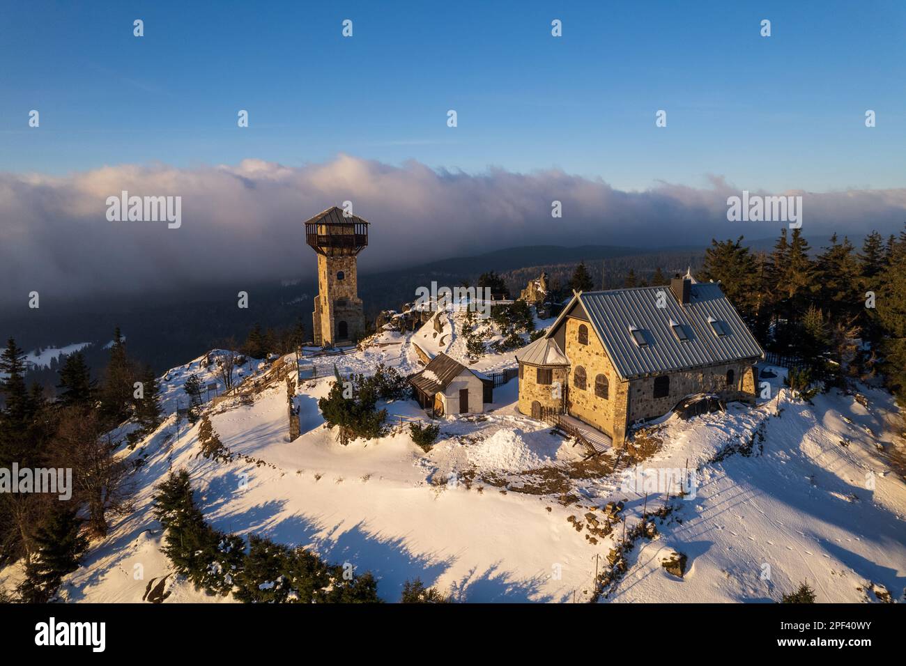Aerial view of Wysoki Kamien in Karkonosze mountains in Poland Stock Photo - Alamy