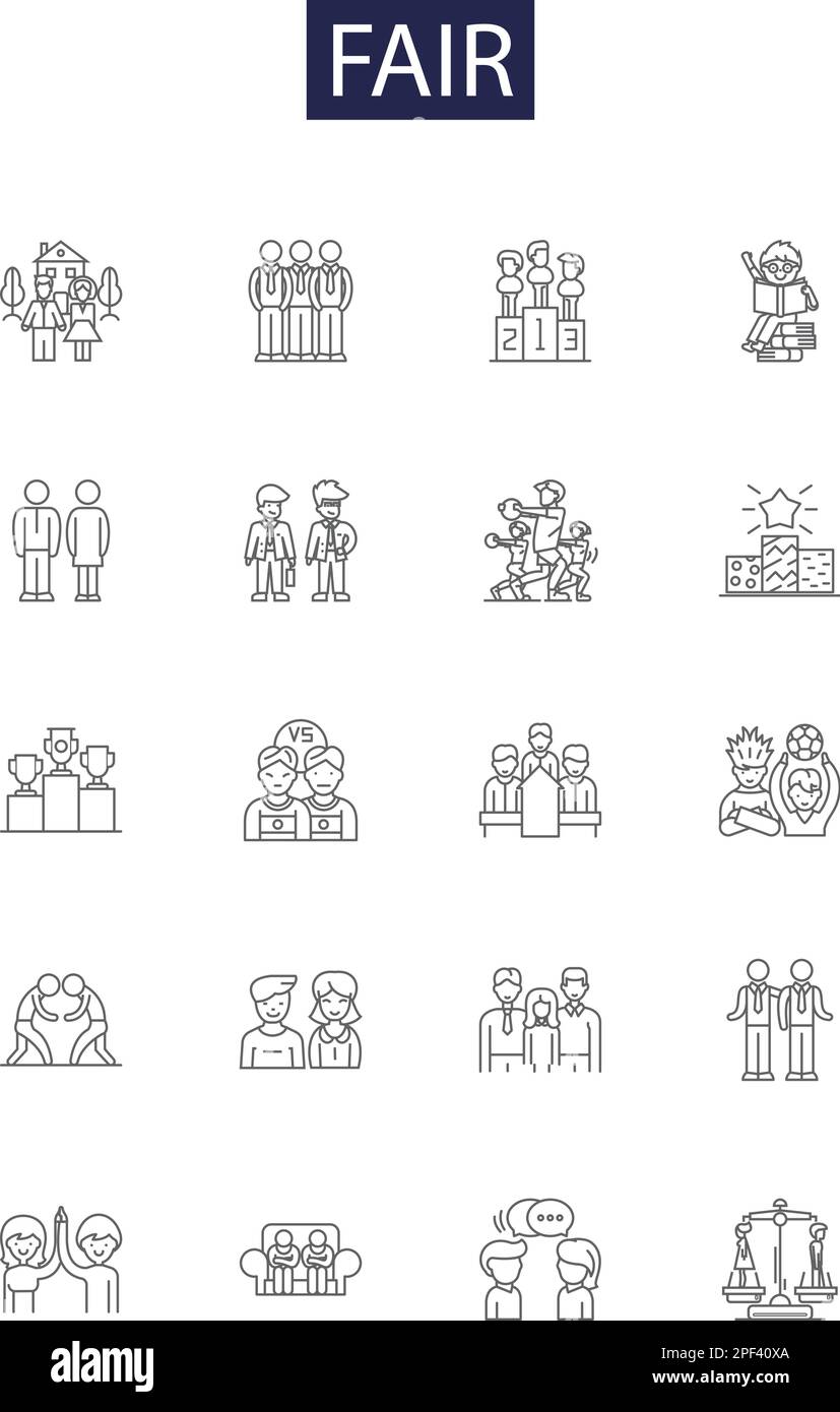 Fair line vector icons and signs. Unbiased, Honest, Impartial ...