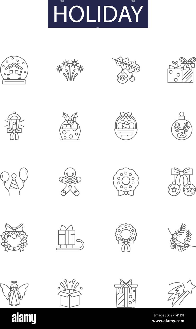 Holiday line vector icons and signs. Trip, Leave, Tour, Break ...