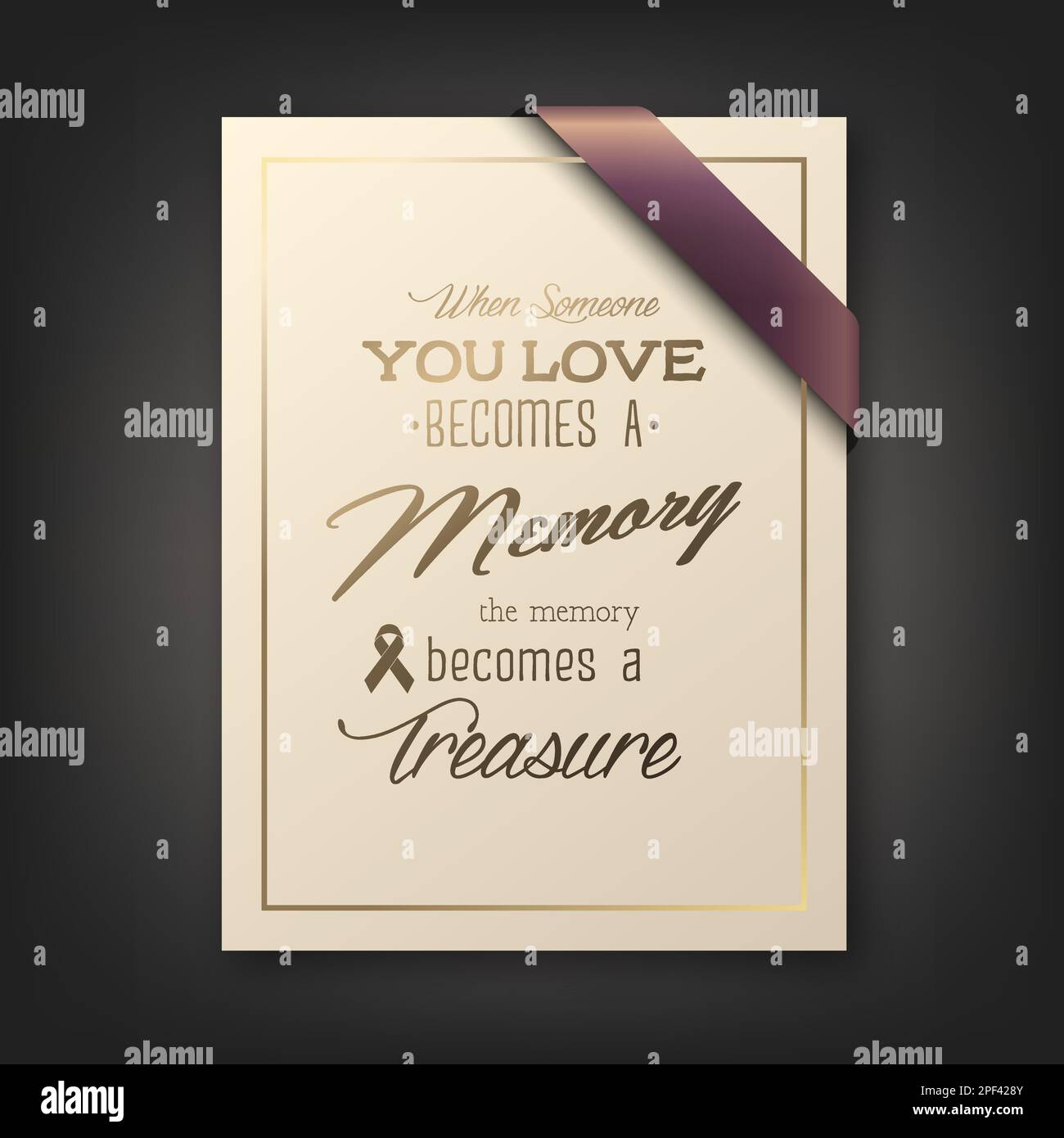 Vector Vertical A4 Funeral Card. When Someone You Love Becomes a Memory ...