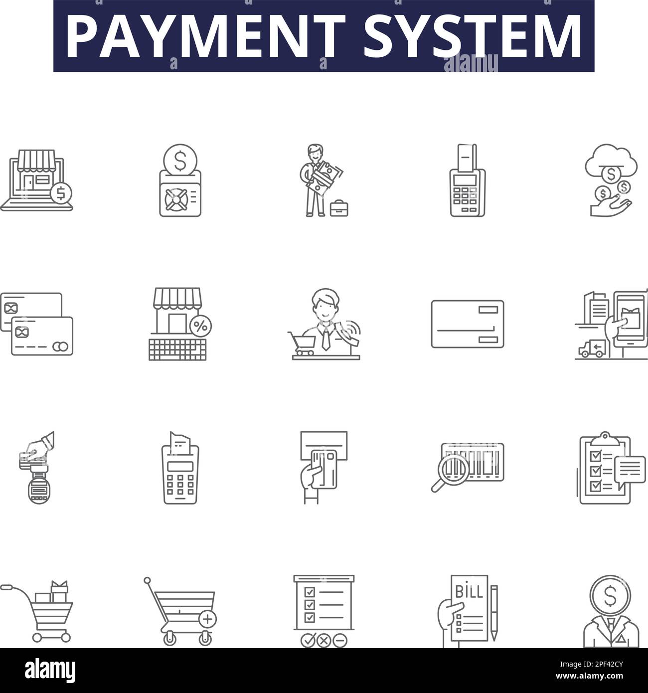 Payment system line vector icons and signs. system, transactions ... Payment system line vector icons and signs. system, transactions ...