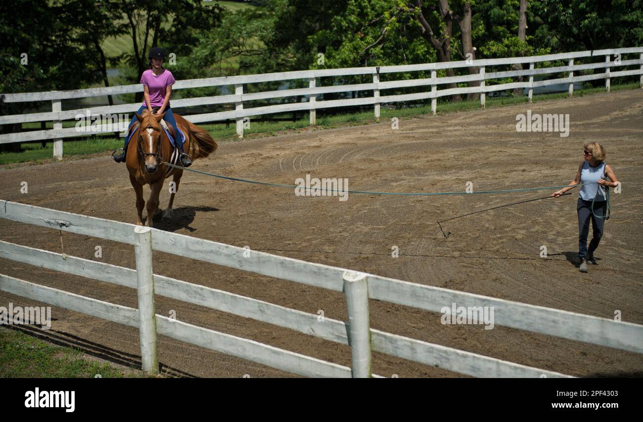 UNITED STATES - June 19, 2019: Emily Houston of Paeonian Springs gives ...