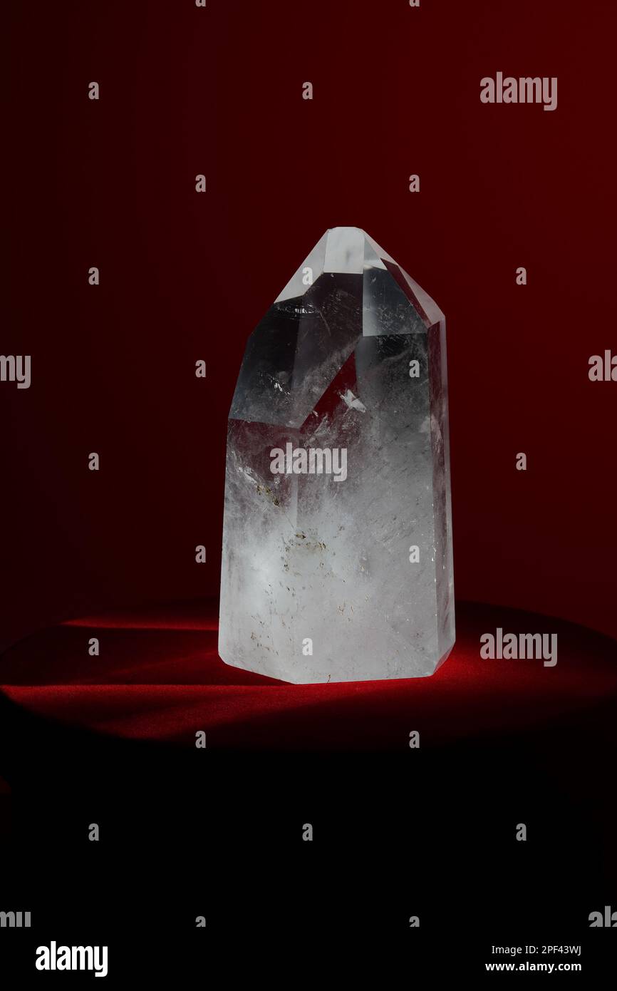 Clear crystal quartz point Stock Photo - Alamy