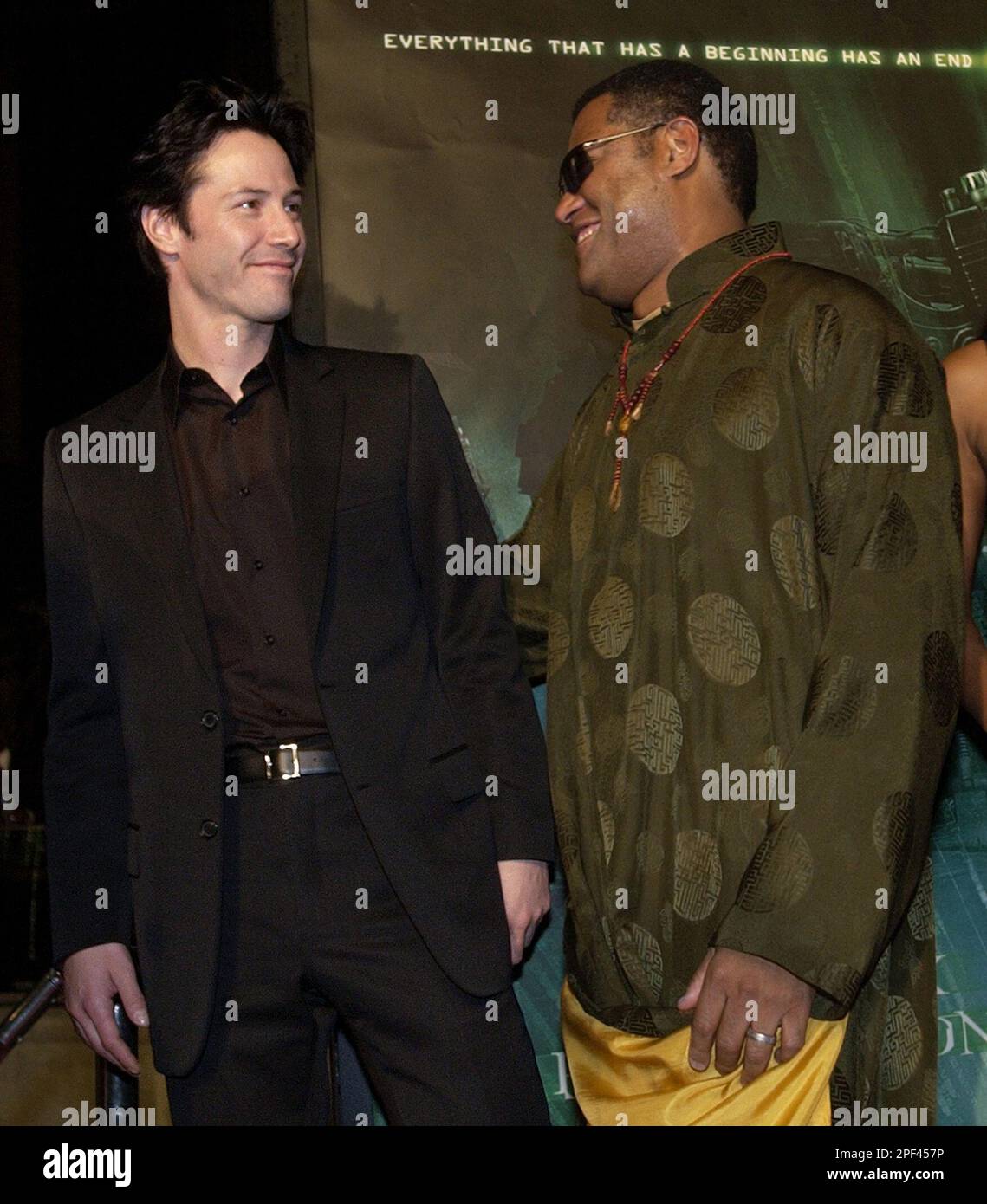 "The Matrix Revolutions" cast members Keanu Reeves, left, and Laurence ...