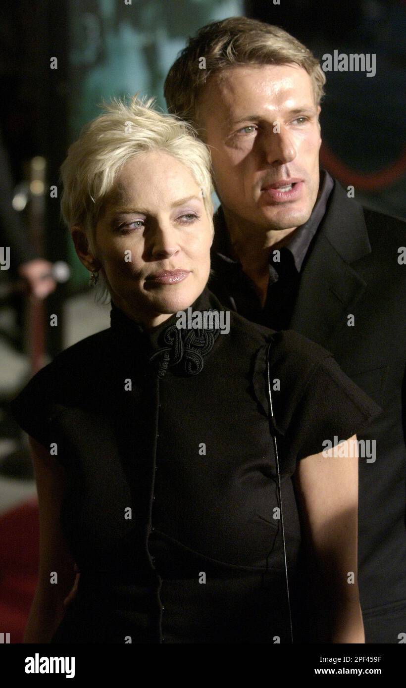 Actress Sharon Stone arrives with "The Matrix Revolutions" cast member ...