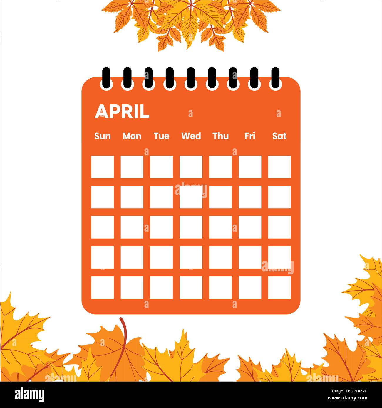April Month Calendar Stock Vector Image & Art - Alamy