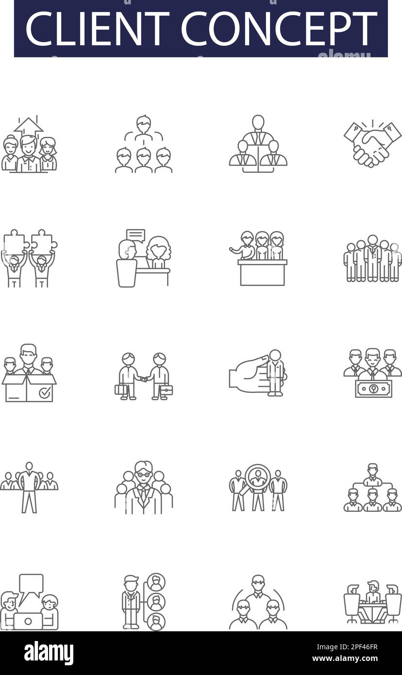 Client concept line vector icons and signs. concept, business, success ...
