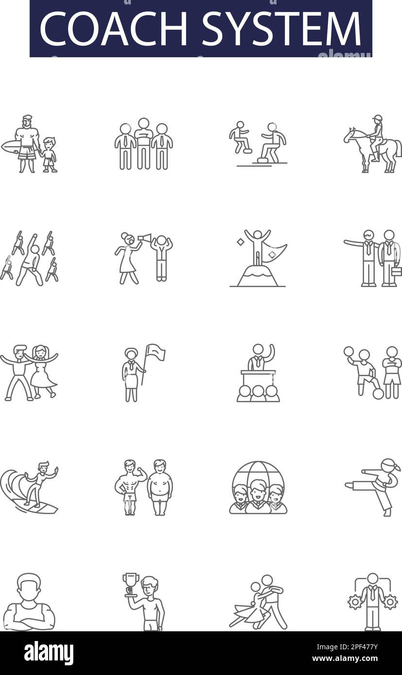 Coach System Line Vector Icons And Signs System Instruction Learning