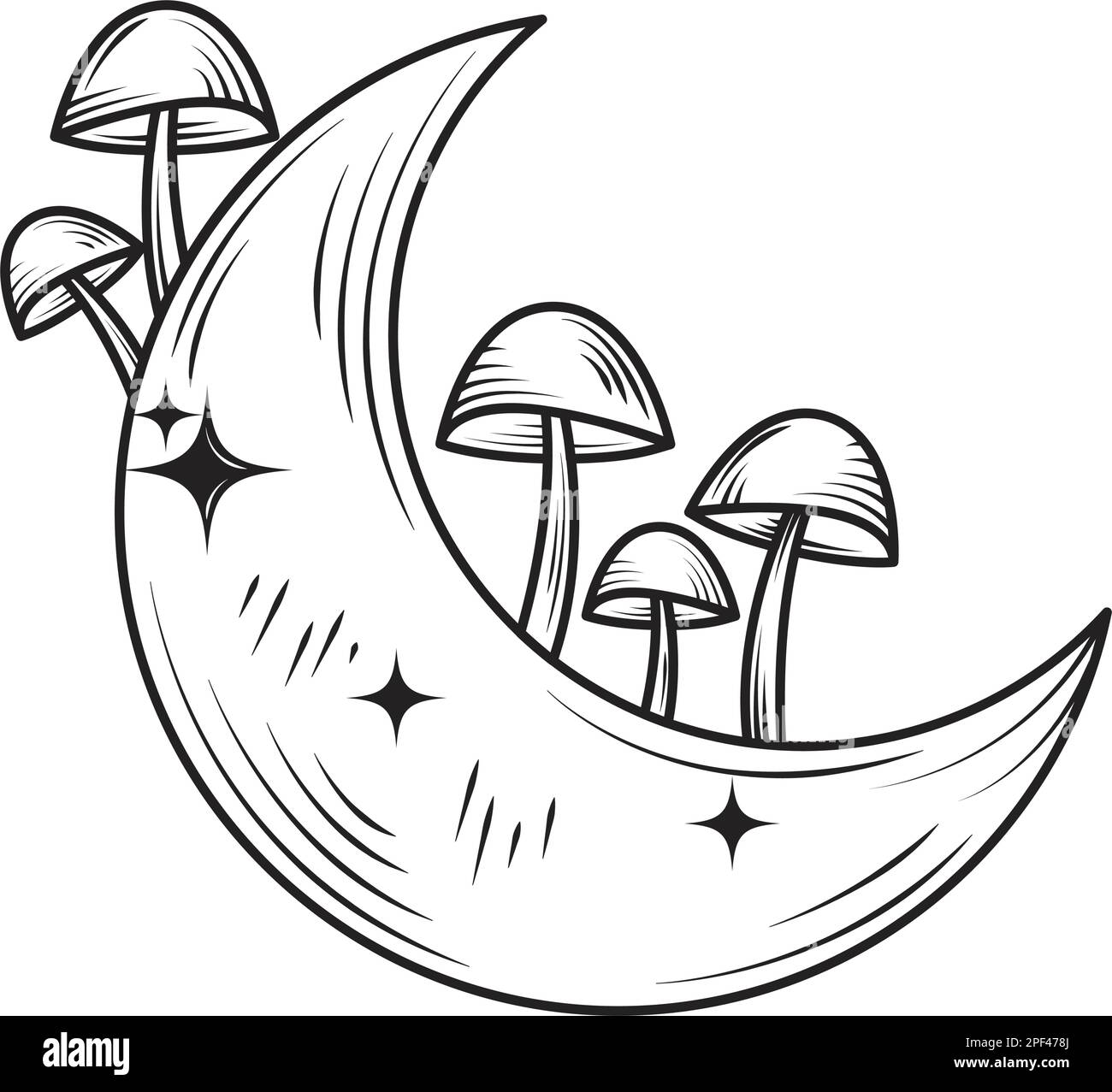 alchemy moon and fungus Stock Vector Image & Art - Alamy