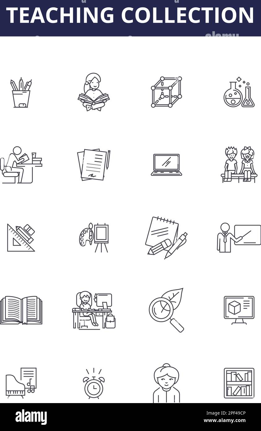 Teaching collection line vector icons and signs. Tutoring, Educating ... Teaching collection line vector icons and signs. Tutoring, Educating ...