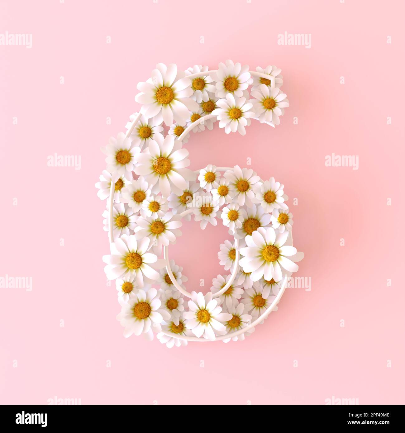 Floral number six design hi-res stock photography and images - Alamy
