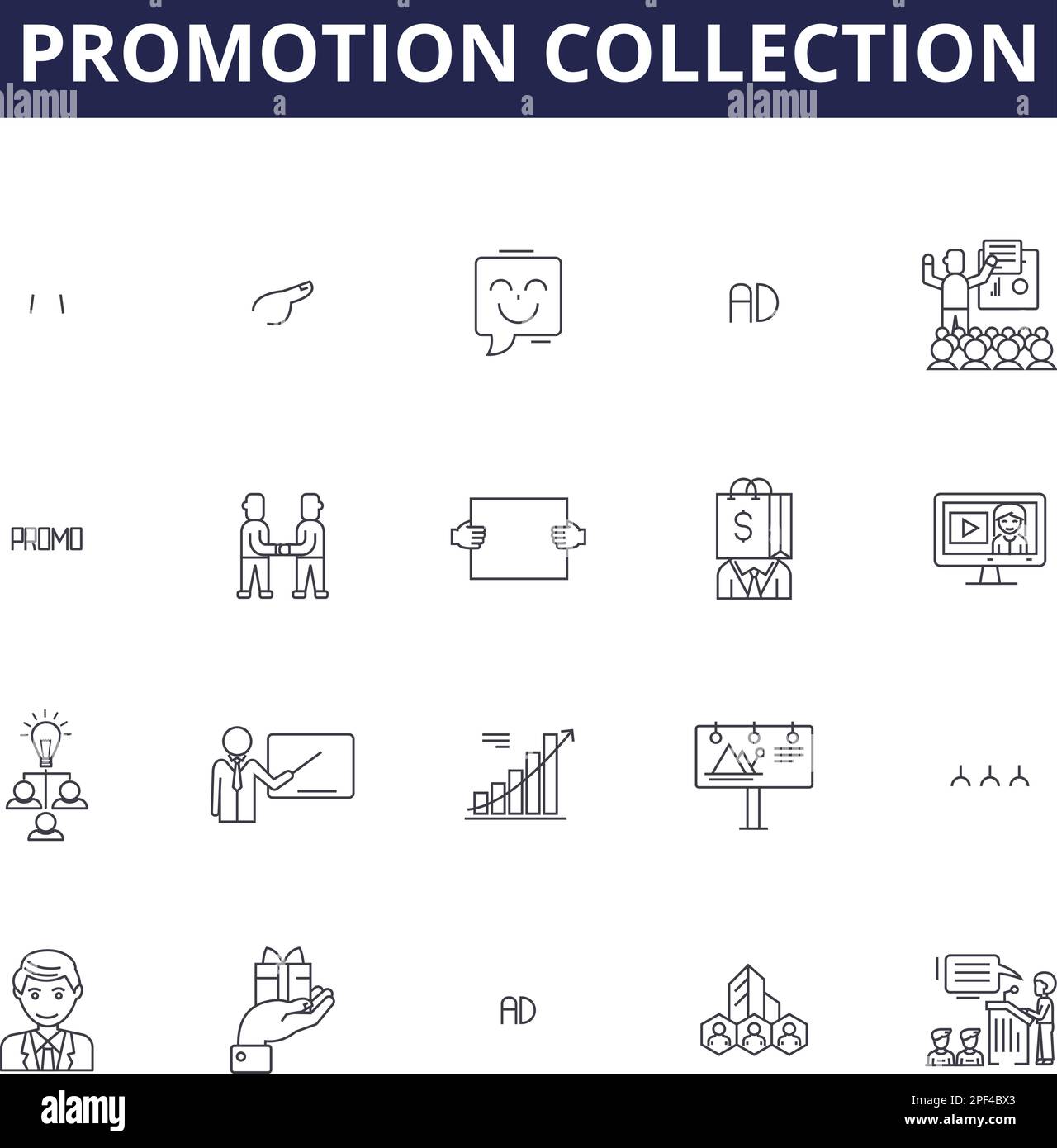 Promotion collection line vector icons and signs. vector, promotion ...