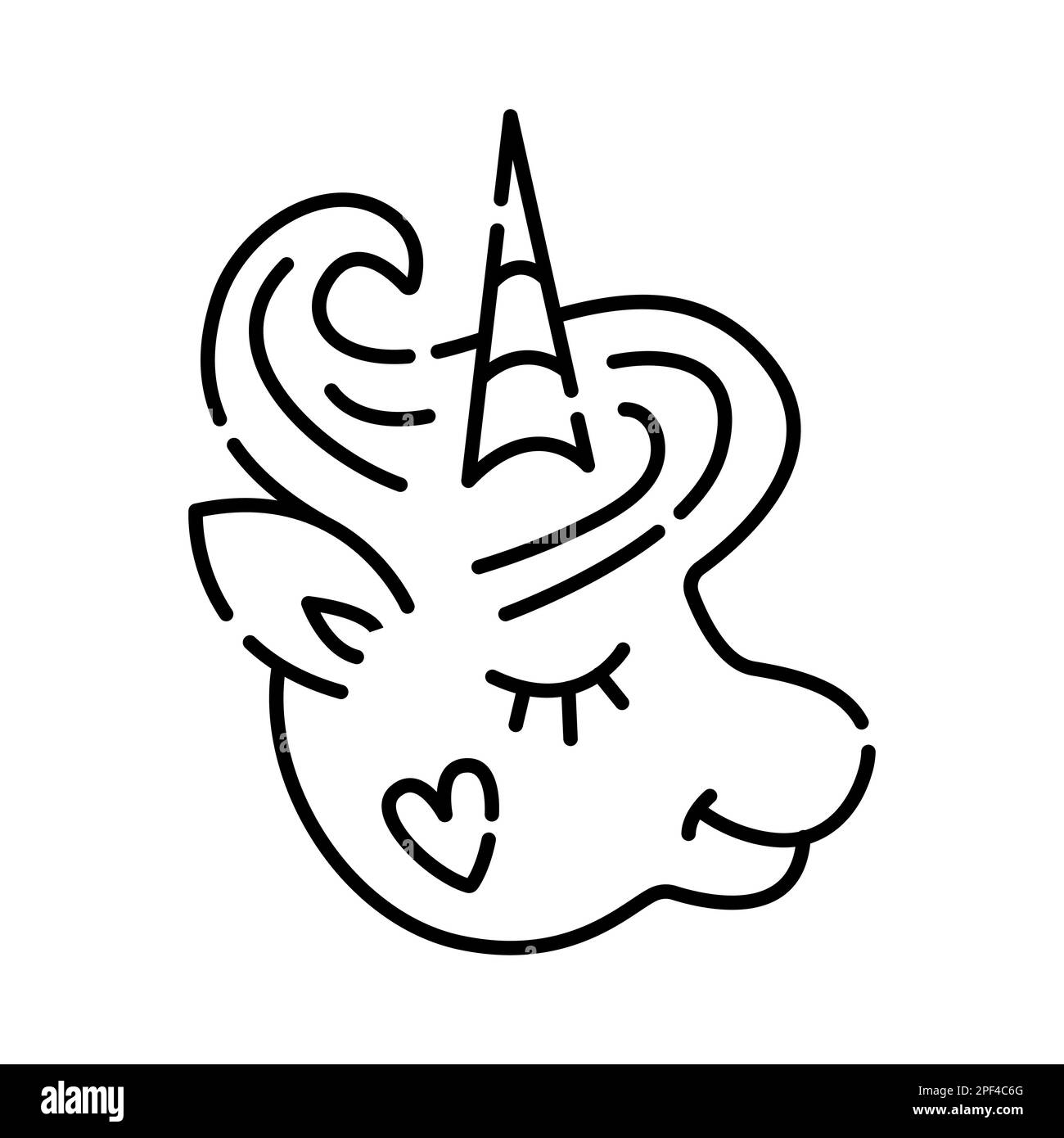 Illustration white unicorn isolated Black and White Stock Photos ...