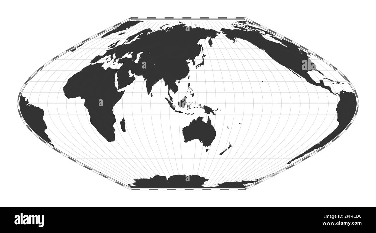 Vector world map. McBryde-Thomas flat-polar sinusoidal equal-area ...