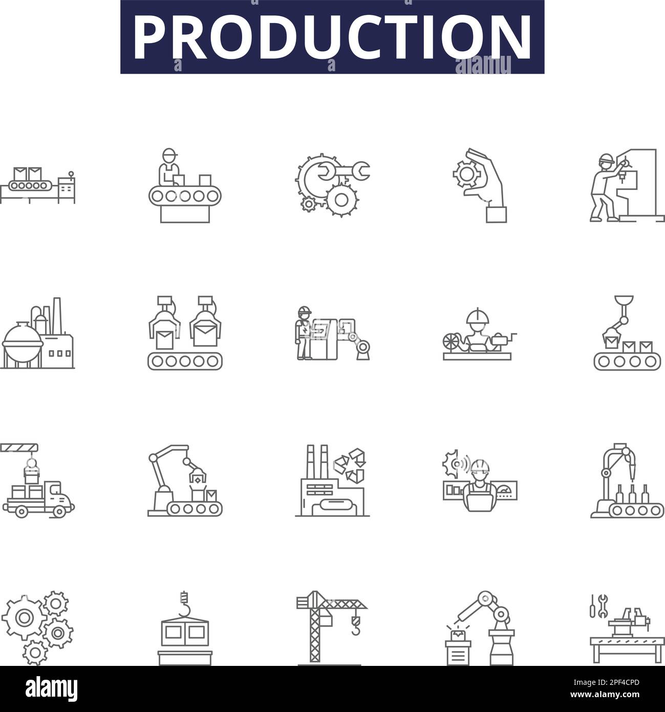 Production line vector icons and signs. , Processing, , Output ... Production line vector icons and signs. , Processing, , Output ...