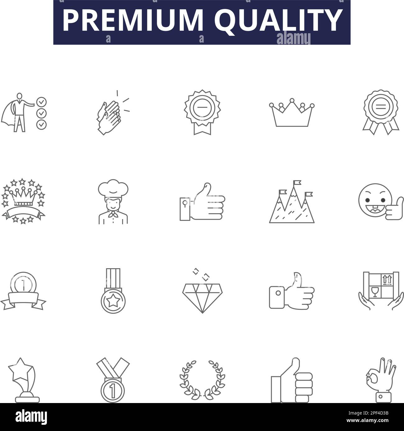 Premium quality line vector icons and signs. Superb, Prime, Splendid ...