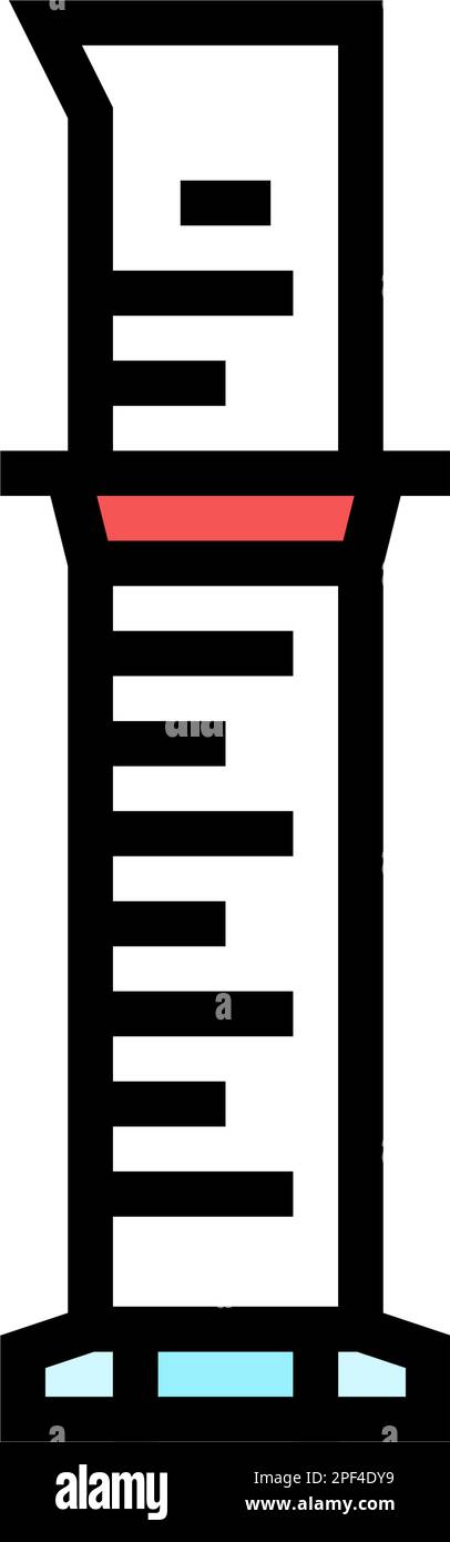 graduated cylinder chemical glassware lab color icon vector ...
