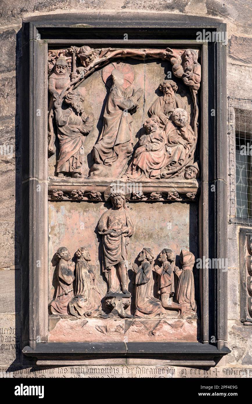 Relief of Bible motifs, outside the Sebaldus Church, 16th century ...