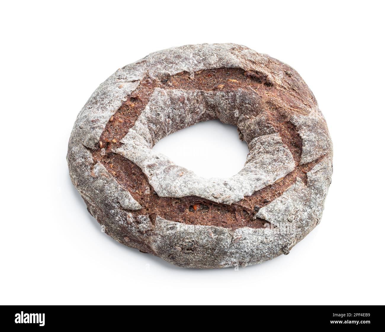 Round freshly baked rye bread isolated on white Stock Photo - Alamy