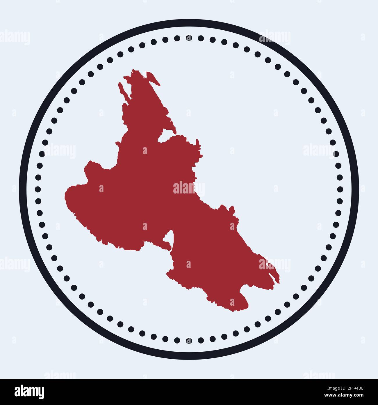 Krk round stamp. Round logo with island map and title. Stylish minimal ...